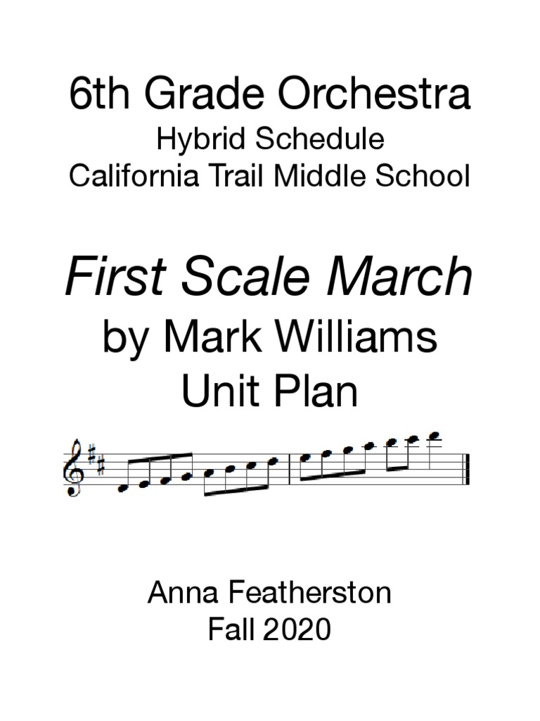 First Scale March-Unit Plan | PDF | Double Bass | Cello