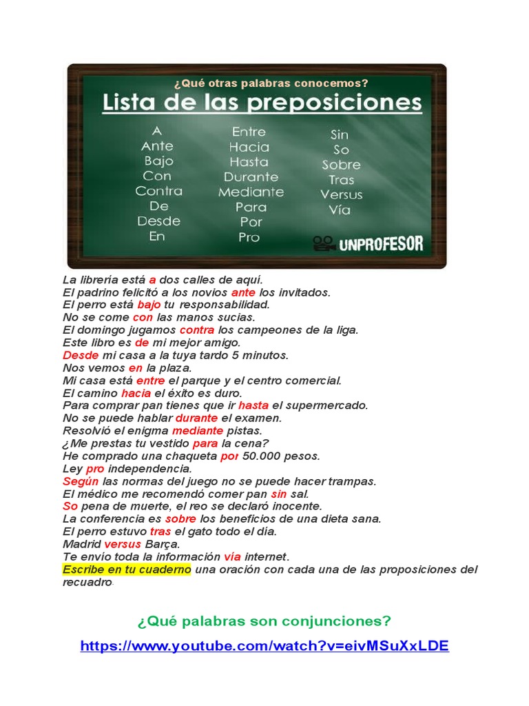 Preposiciones y Conjunciones | PDF | Semántica | Lingüística