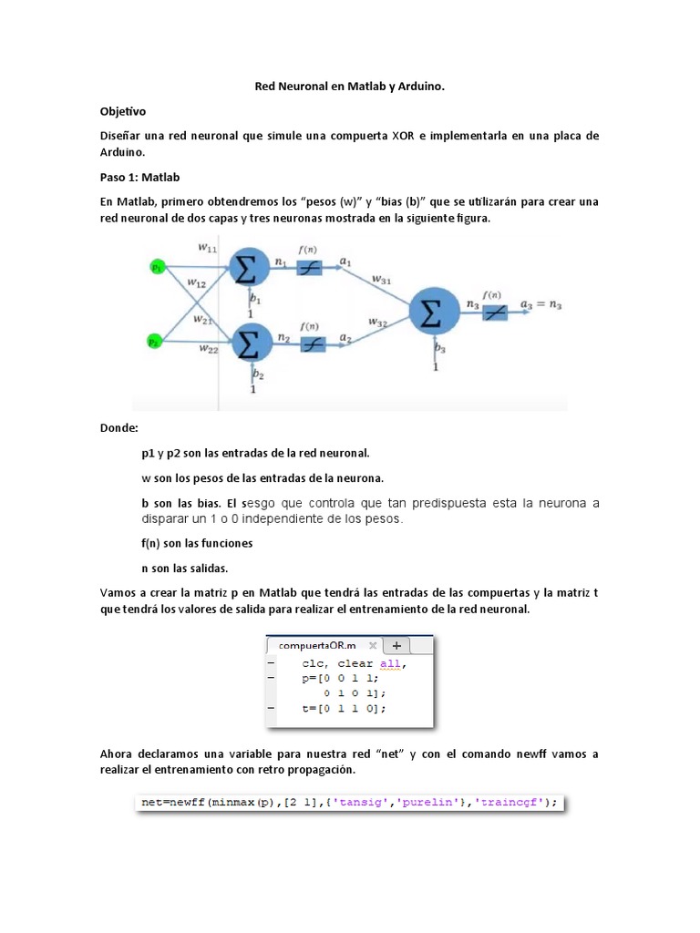 Red Neuronal de Matlab Con Arduino | PDF | Red neuronal artificial ...