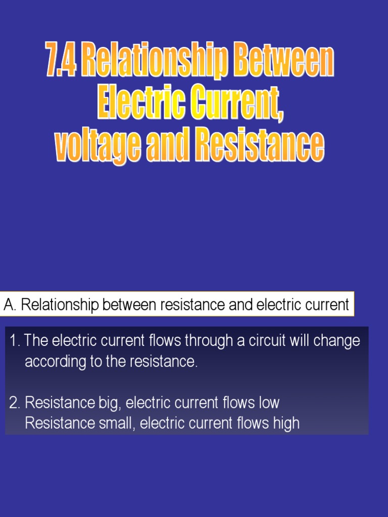 7.4 Relationship Between Current, Voltage and Resistance | PDF ...