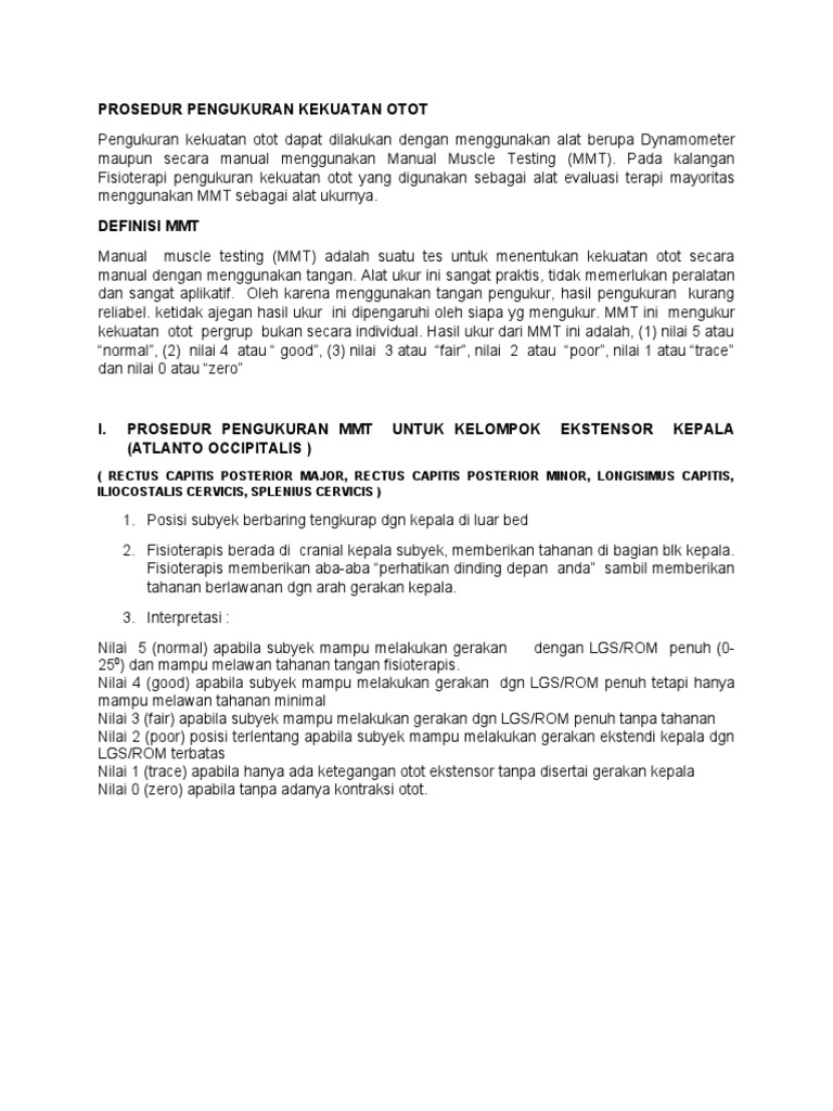 Materi-3 Prosedur Pengukuran MMT | PDF | Kesehatan Holistik