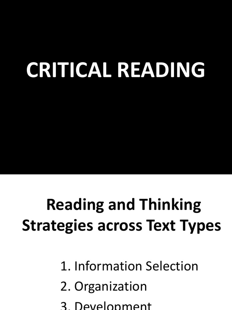 Critical Reading Strategies Guide | PDF