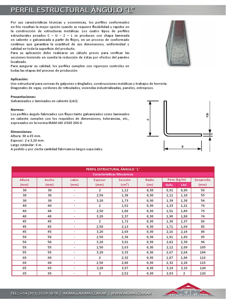 Perfil Estructural L | PDF | Análisis estructural | Ingeniería mecánica