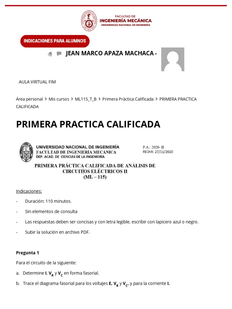 ML115 - T - B - Primera Practica Calificada | PDF | voltaje | Cantidad