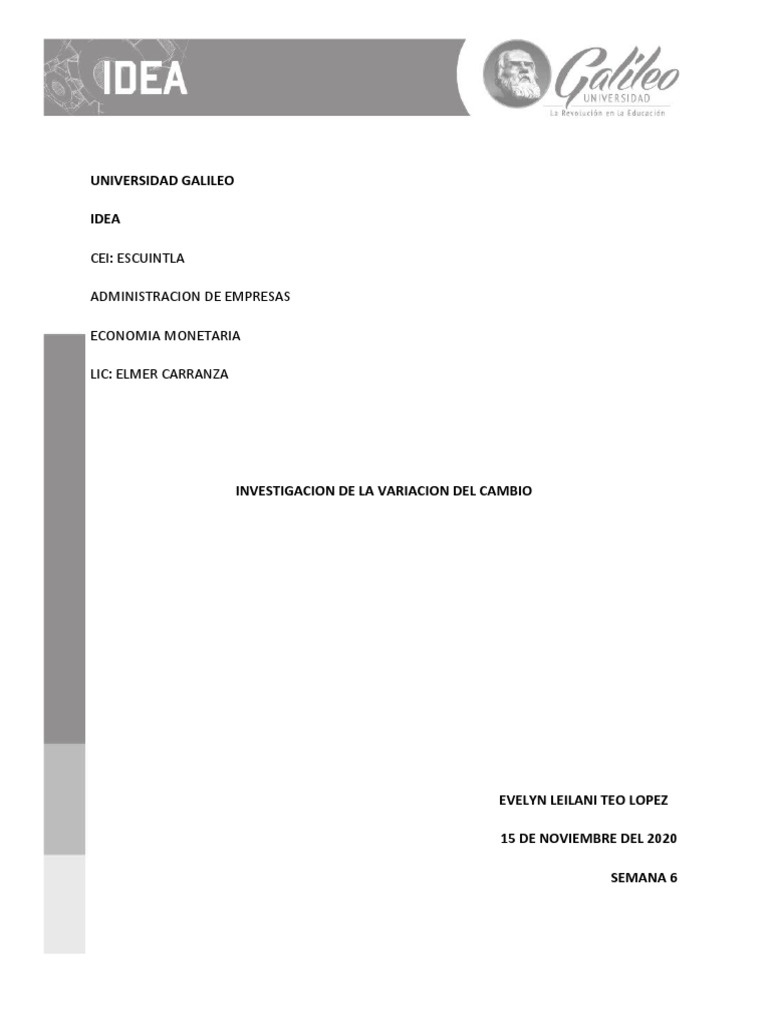 Variacion Del Tipo de Cambio | Descargar gratis PDF | Tipo de cambio ...
