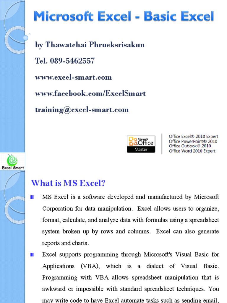 Handout-Basic Excel | PDF | Microsoft Excel | Spreadsheet