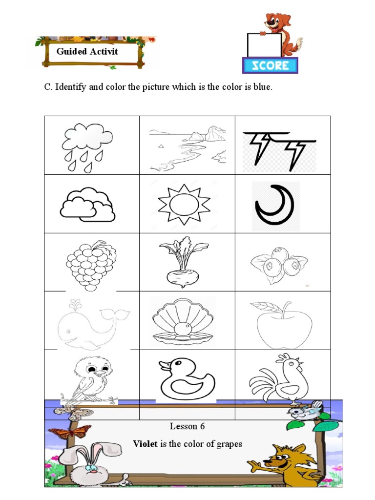 C. Identify and Color The Picture Which Is The Color Is Blue | PDF