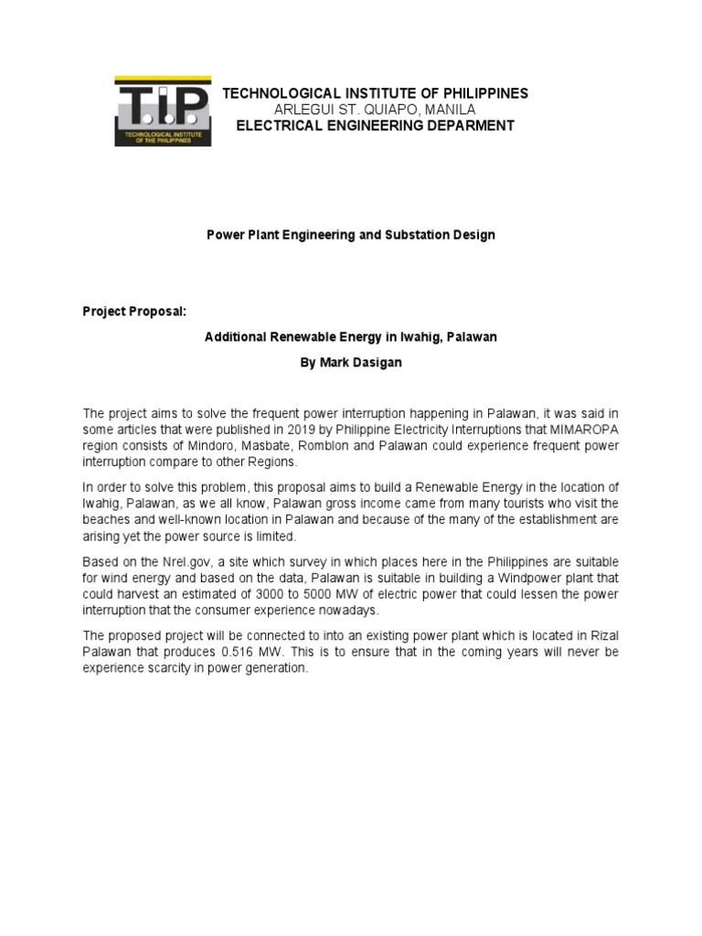 Power Plant Proposal | PDF | Solar Power | Wind Power