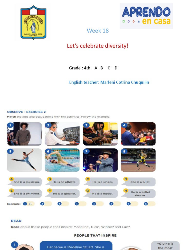 4to-WEEK 18 LET'S CELEBRATE DIVERSITY! | PDF