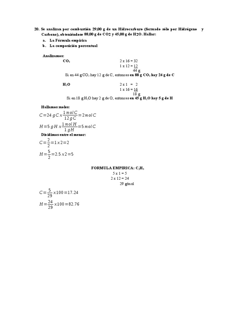 Fórmula Empírica y Composición de C2H5 | PDF