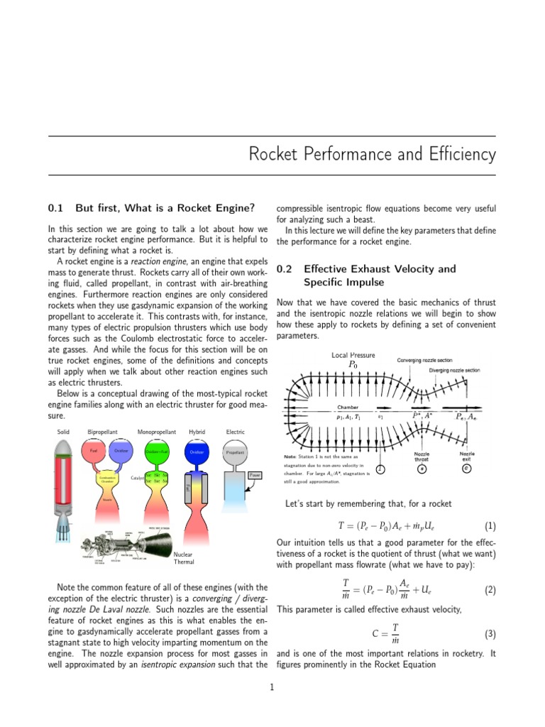 Rocket Performance and Efficiency: 0.1 But First, What Is A Rocket Engine? | PDF | Rocket Engine ...