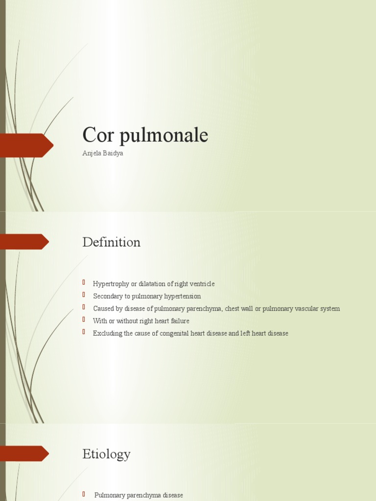 An Overview of Cor Pulmonale Including Definition, Etiology ...