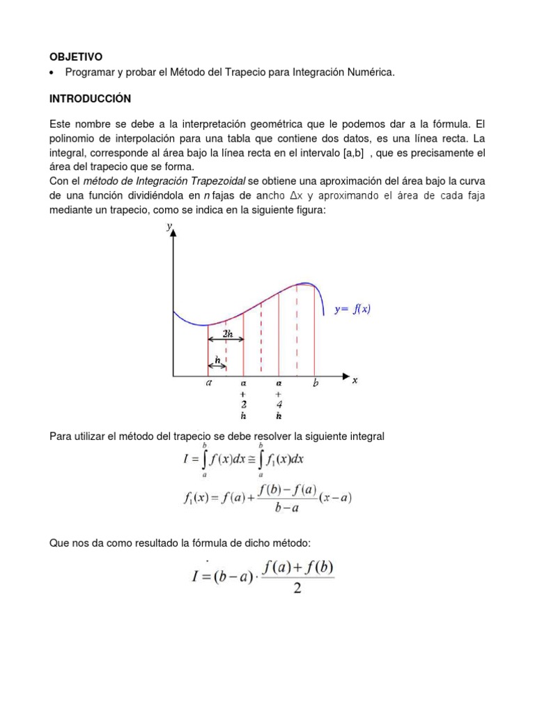 Metodo Del Trapecio | PDF | Integral | Conceptos matemáticos