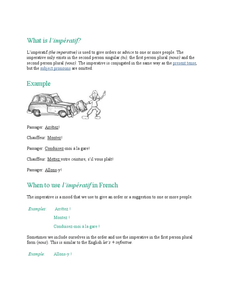 What is the imperative mood in French | PDF | Grammatical Conjugation ...