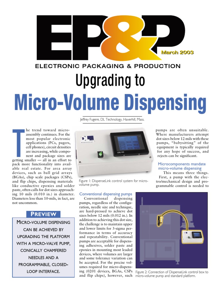 Upgrading To: Micro-Volume Dispensing | PDF | Manufactured Goods ...