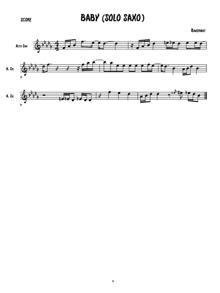 Baby Bakermat Parte Saxofon PDF | PDF