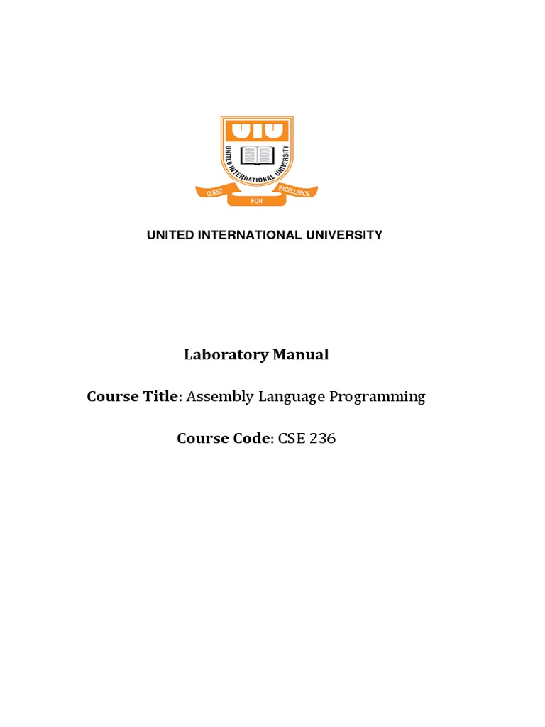 Laboratory Manual Course Title: Assembly Language Programming Course Code: CSE 236 | PDF ...