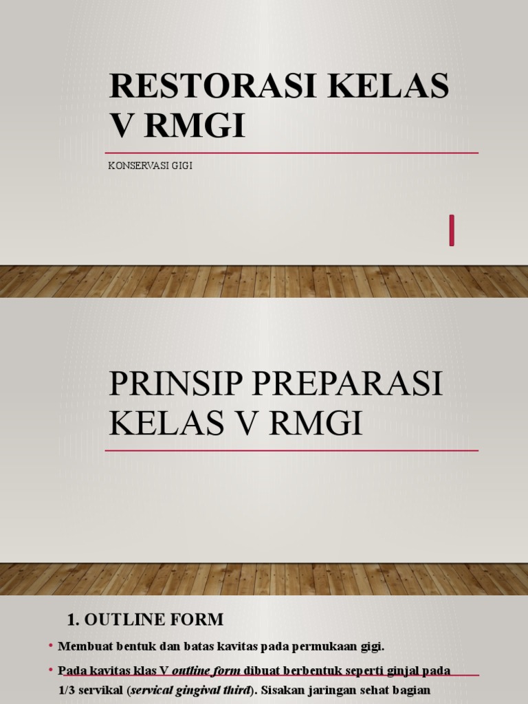 Restorasi Kelas V Rmgi | PDF