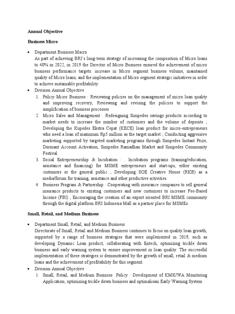 Point 3 Annual Objective | PDF | Banks | Risk Management