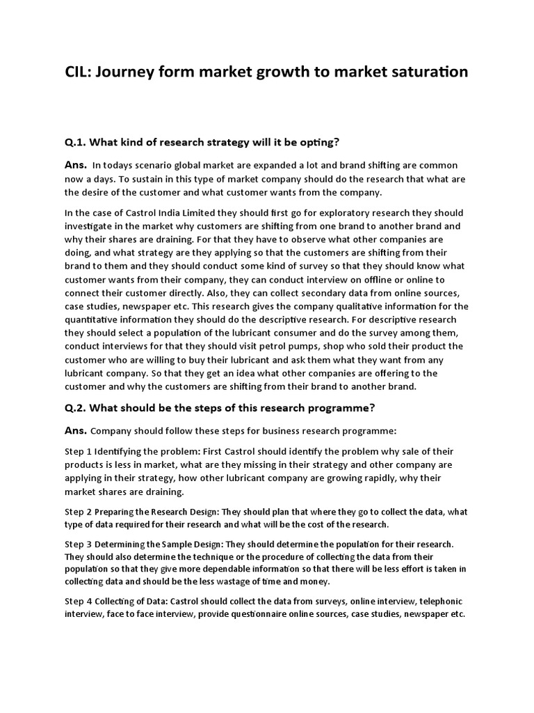 CIL Journey From Market Growth To Market Saturation | PDF | Evaluation ...