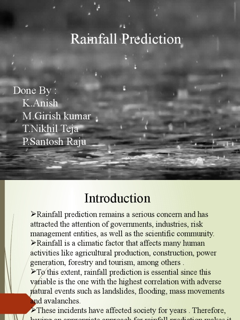 Machine Learning for Rainfall Prediction | PDF | Weather Forecasting ...