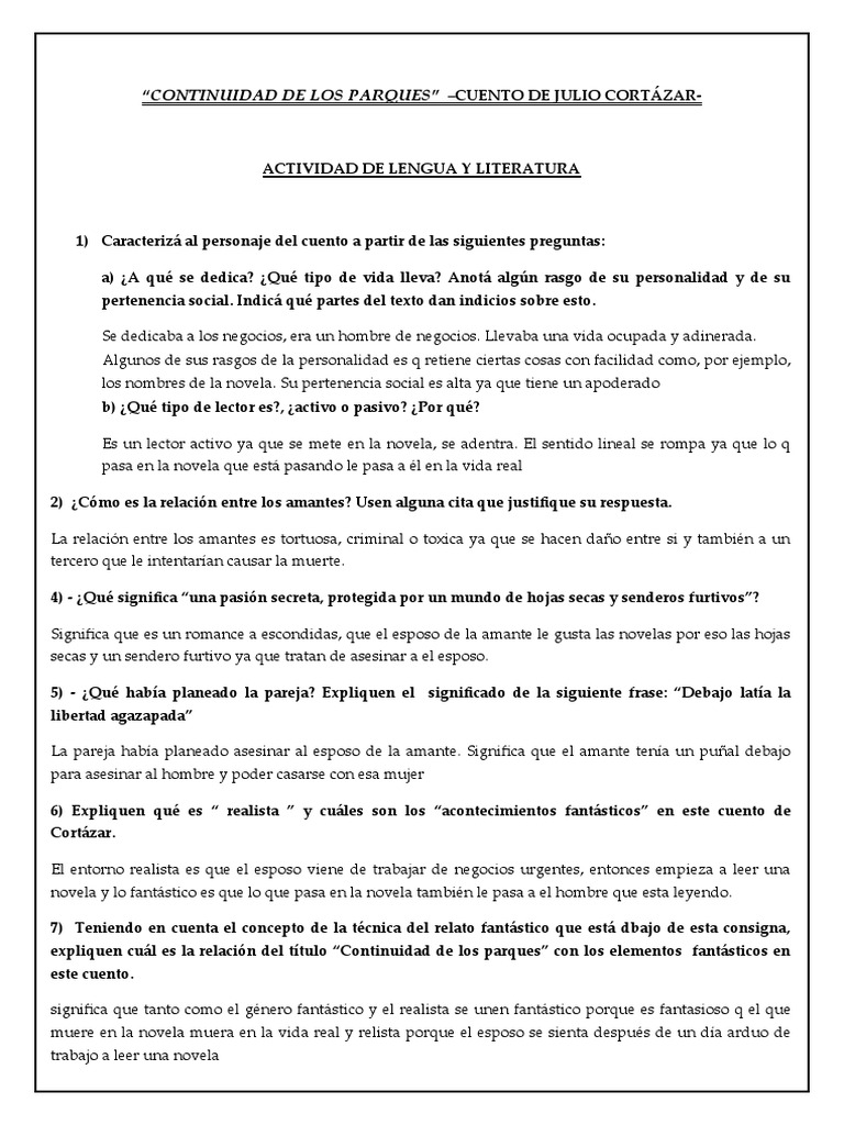 Actividad Continuidad de Los Parques-1 | PDF | Fantasía | Novelas