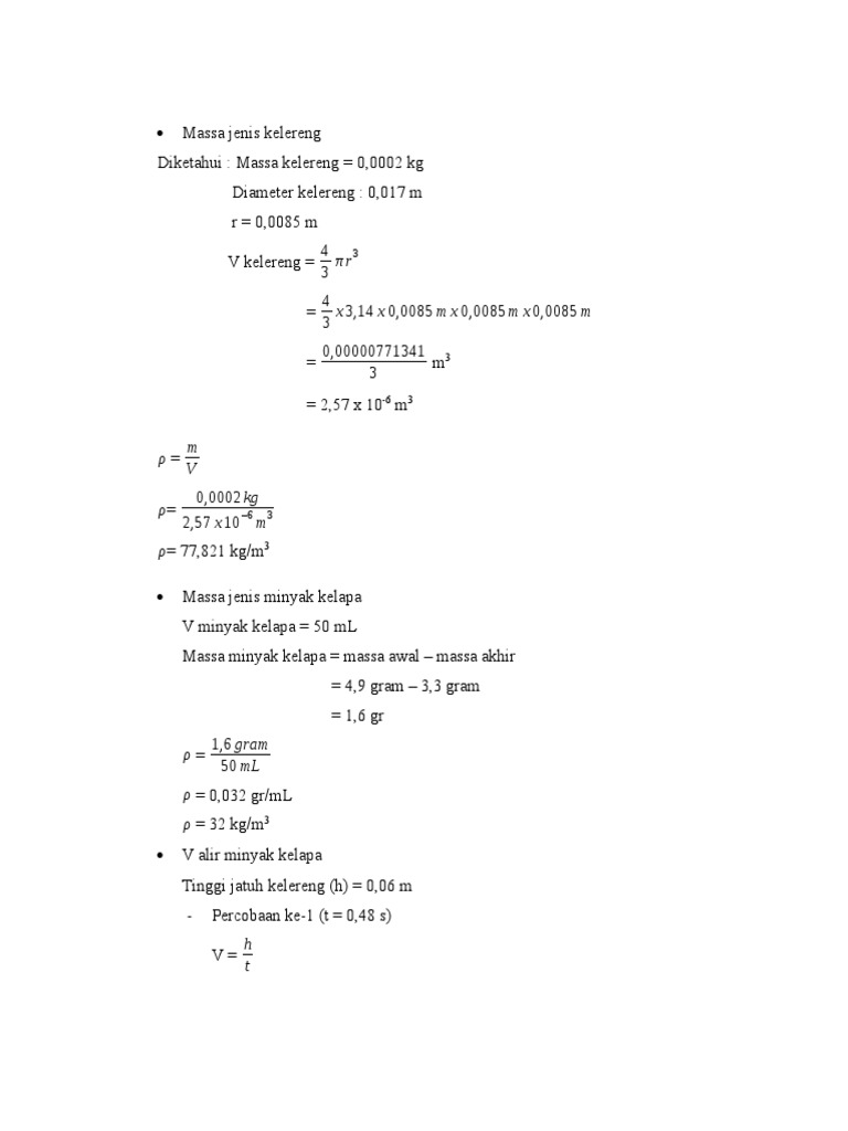 Perhitungan Viskositas Hukum Stokes | PDF