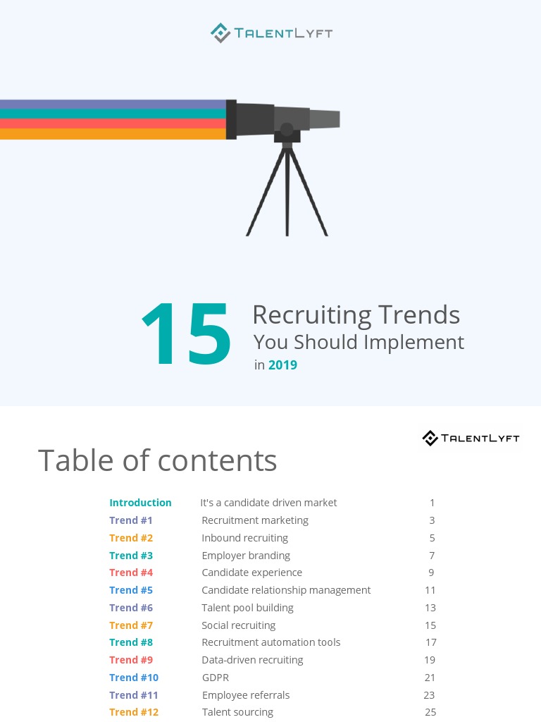 15 Recruiting Trends in 2019 | PDF | Recruitment | Employment
