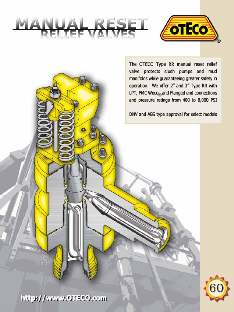 OTECO Manual Reset Relief Valve Catalog PDF | PDF