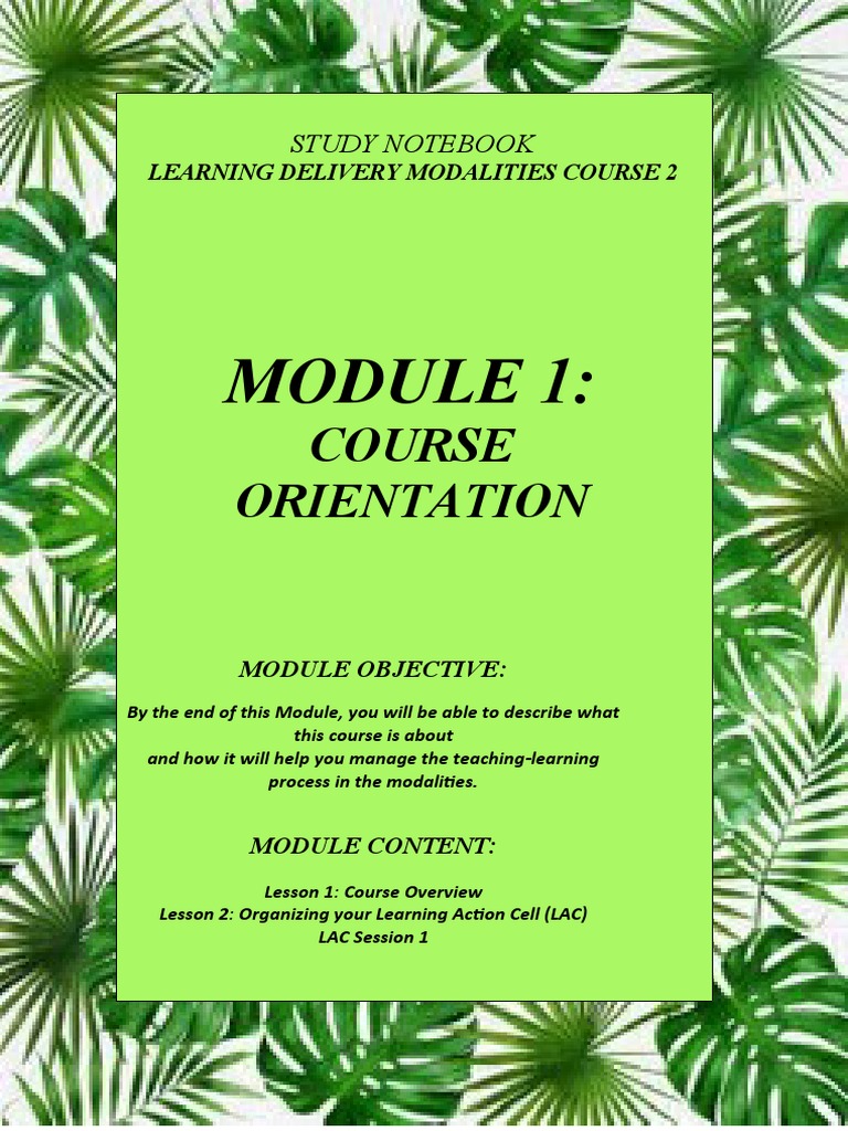Module 1 Study Notebook | PDF | Learning | Teachers