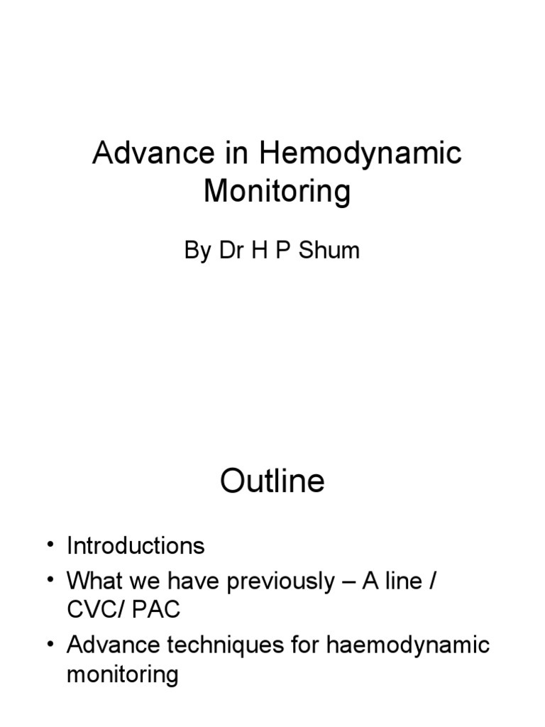 Advance in Haemodynamic Monitoring Compressed | PDF | Cardiovascular ...