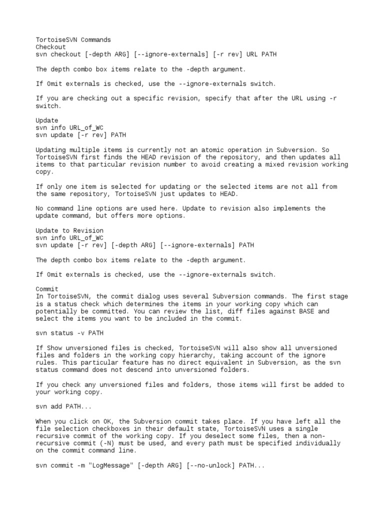 Tortoise Svn Commands Pdf Utility Software Computer File