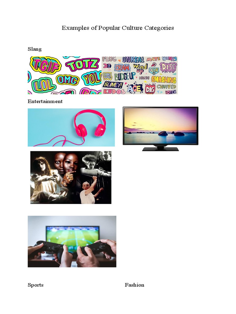 Popular Culture Category Examples | PDF