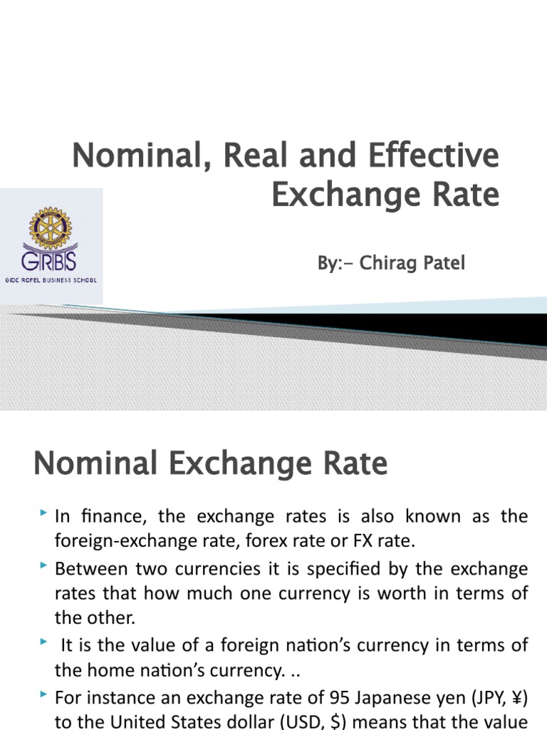 Understanding Nominal and Real Exchange Rates | PDF | Monetary ...