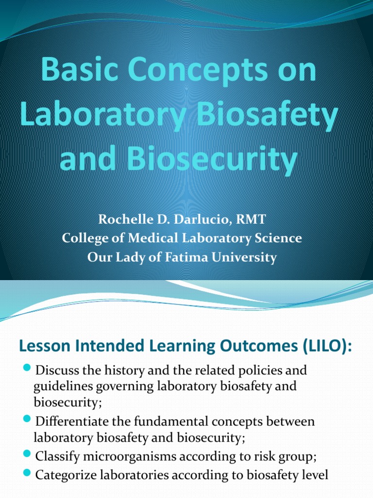 Basic Concepts On Laboratory Biosafety and Biosecurity | Download Free ...