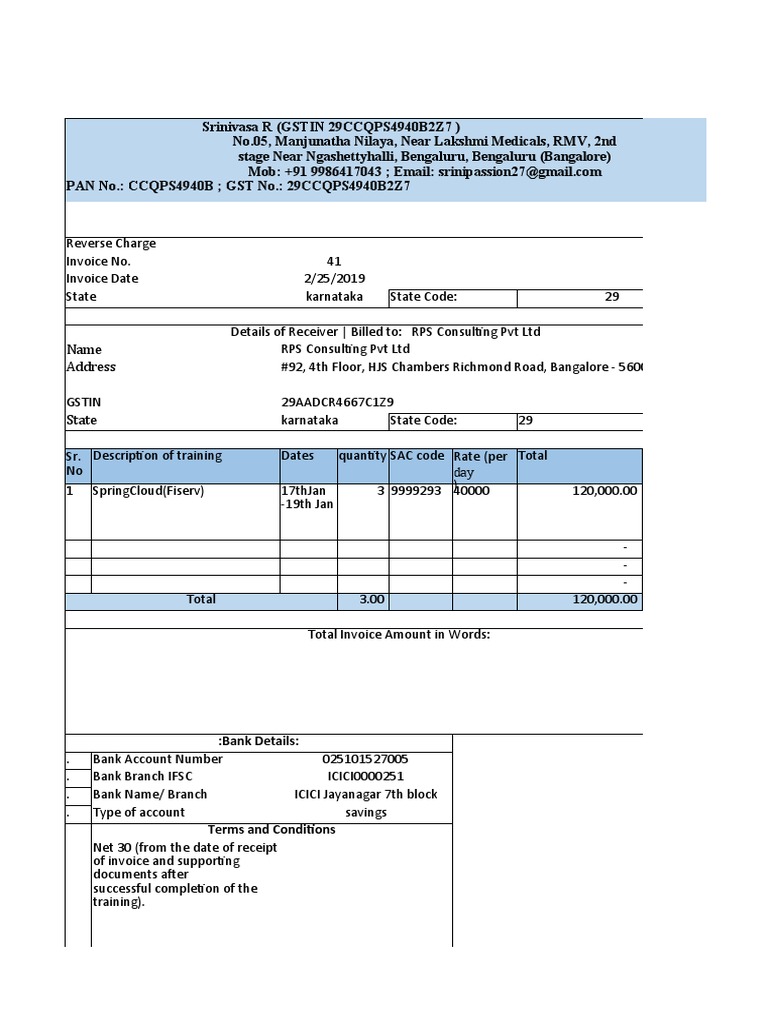 RPS-PCF-Class - Invoice - 41 | PDF | Invoice | Value Added Tax