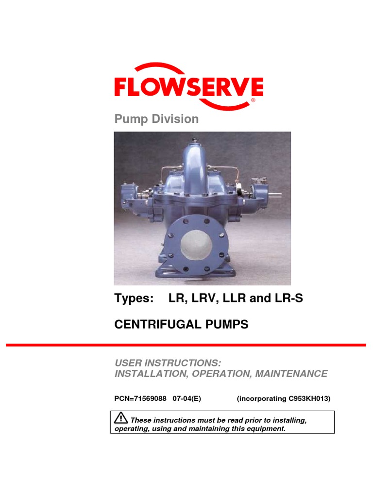 Flowserve LR LRV LLR Manual | PDF | Noise | Pump