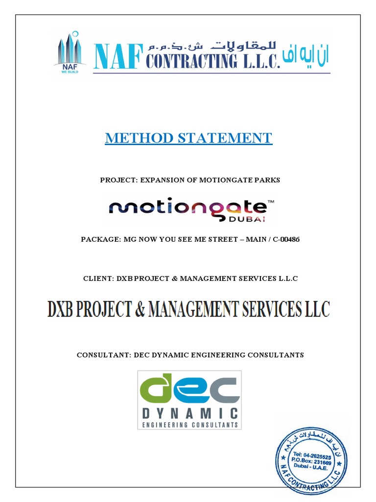 NAF Contracting Method Statement Overview | PDF | Concrete | Plaster