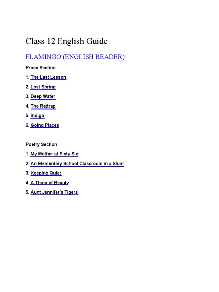 English Class 12 Notes | PDF
