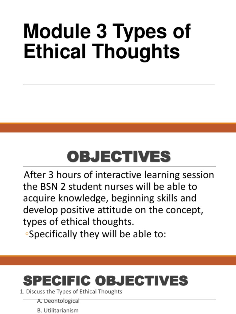 Module 3 Types of Ethical Thoughts | PDF | Utilitarianism | John Rawls
