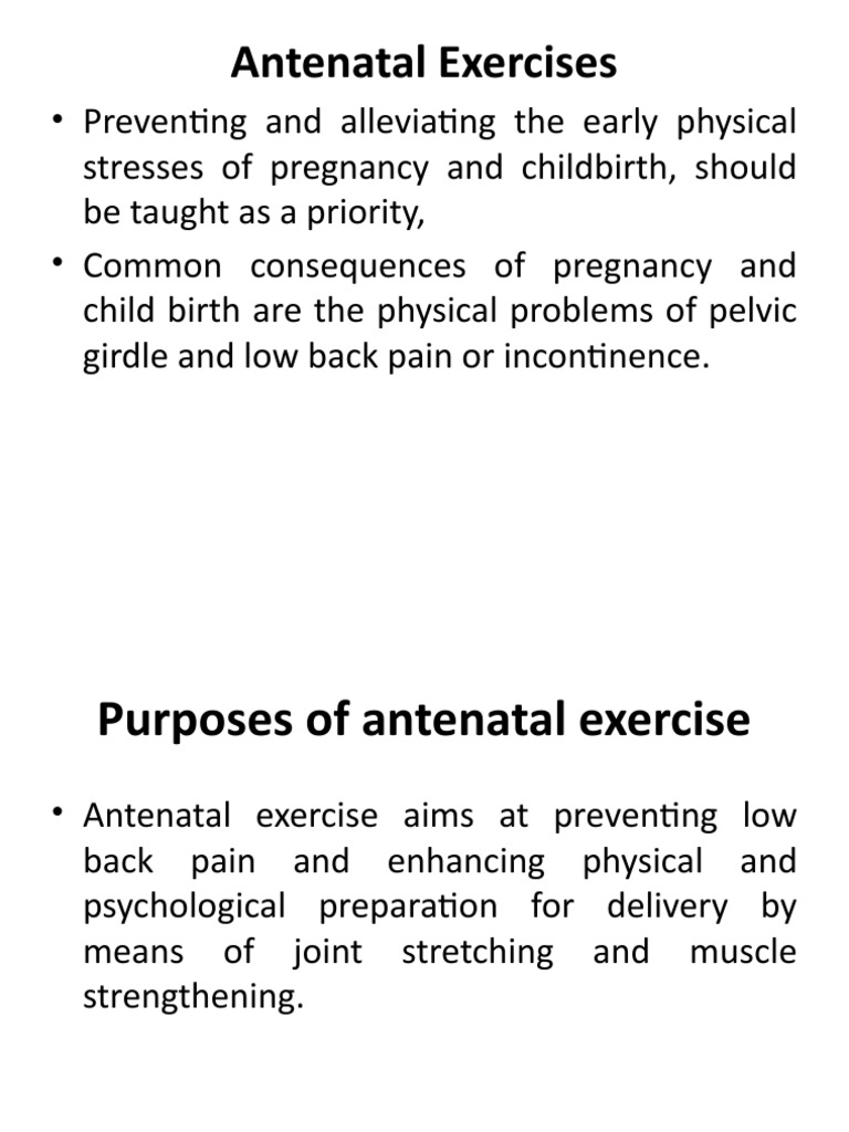 Antenatal Exercises | PDF | Abdomen | Pelvis