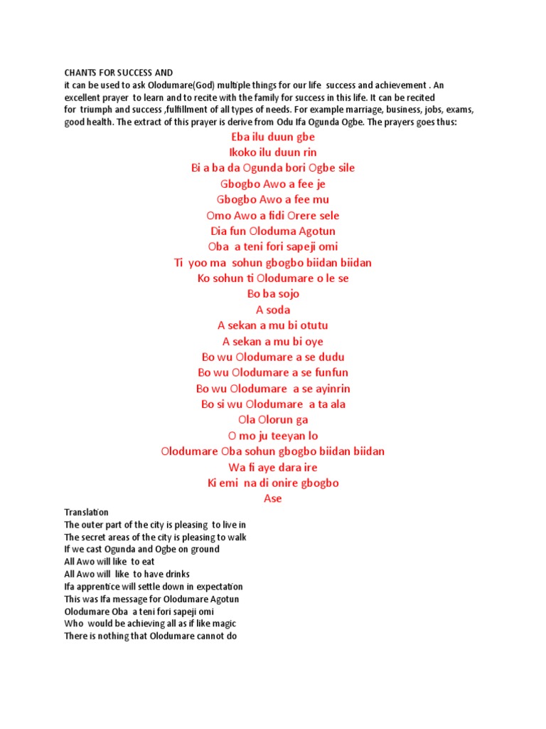 3-8 Chants For Success | PDF | Santería | Mythology
