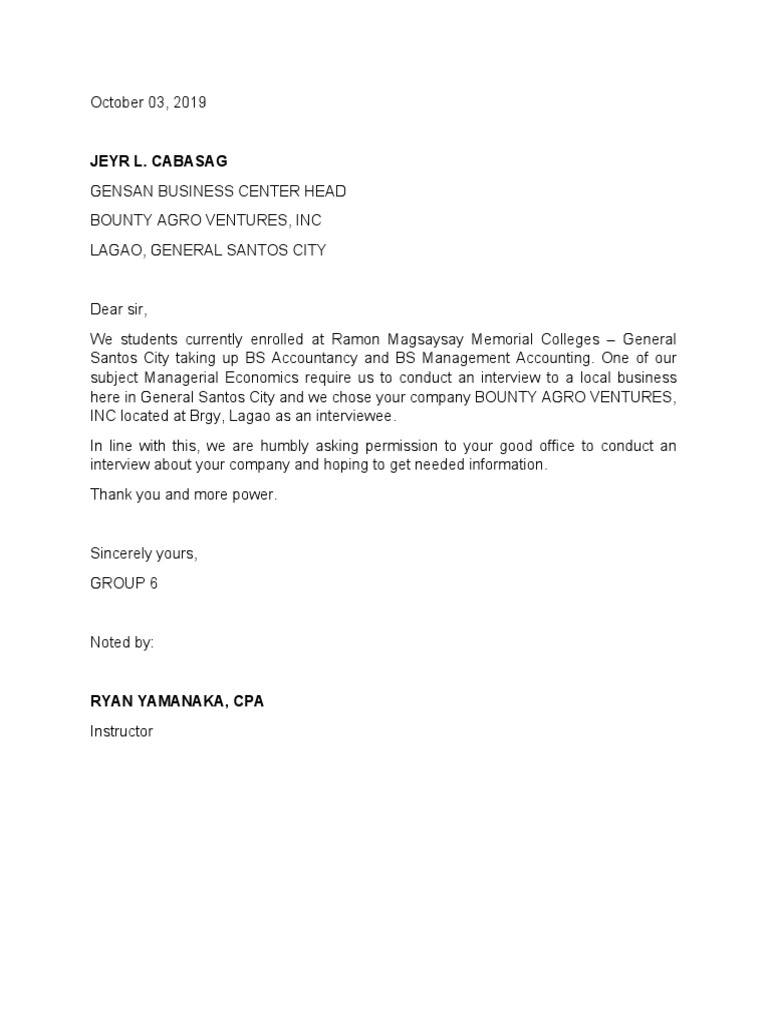 Permission Letter | PDF