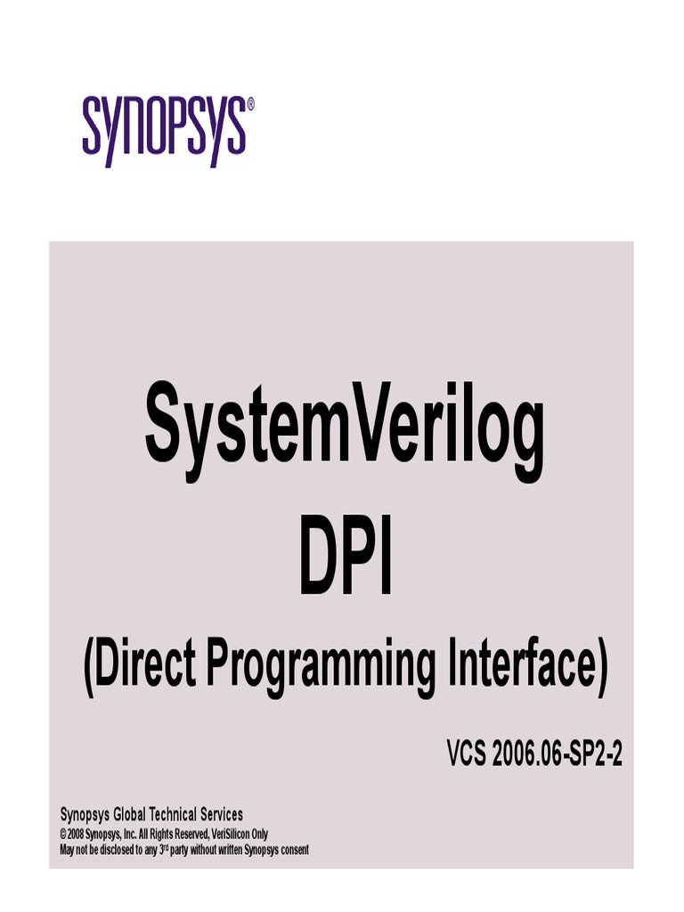 Systemverilog Systemverilog Dpi: (Direct Programming Interface) | PDF | Parameter (Computer ...