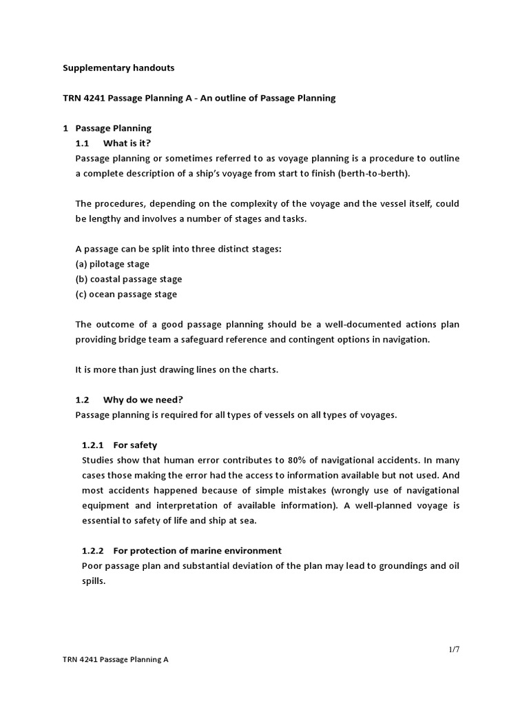 Passage Planning Guidelines Overview | PDF | Navigation | Water Transport