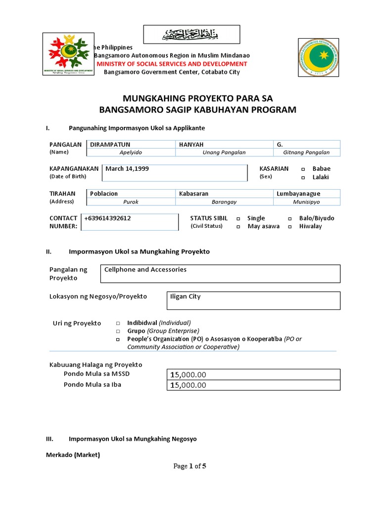 Bsk Individual Project Proposal Format Pdf