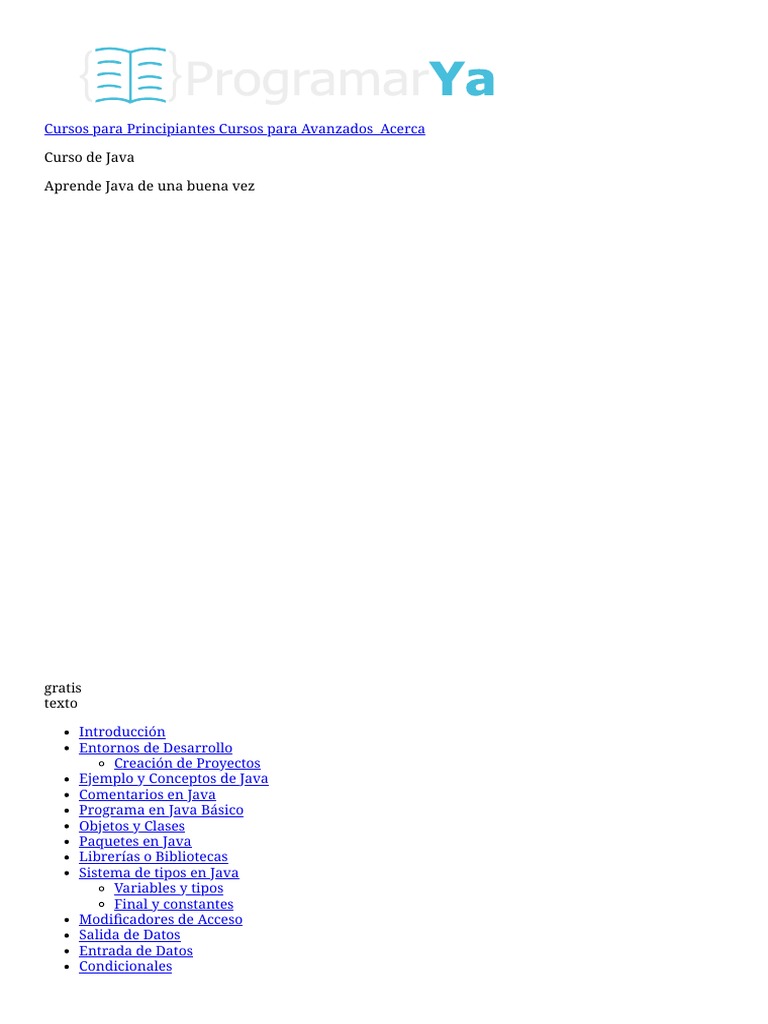 Ciclo For en Java. Aprende A Programar Ciclos For en Java | PDF | Java ...