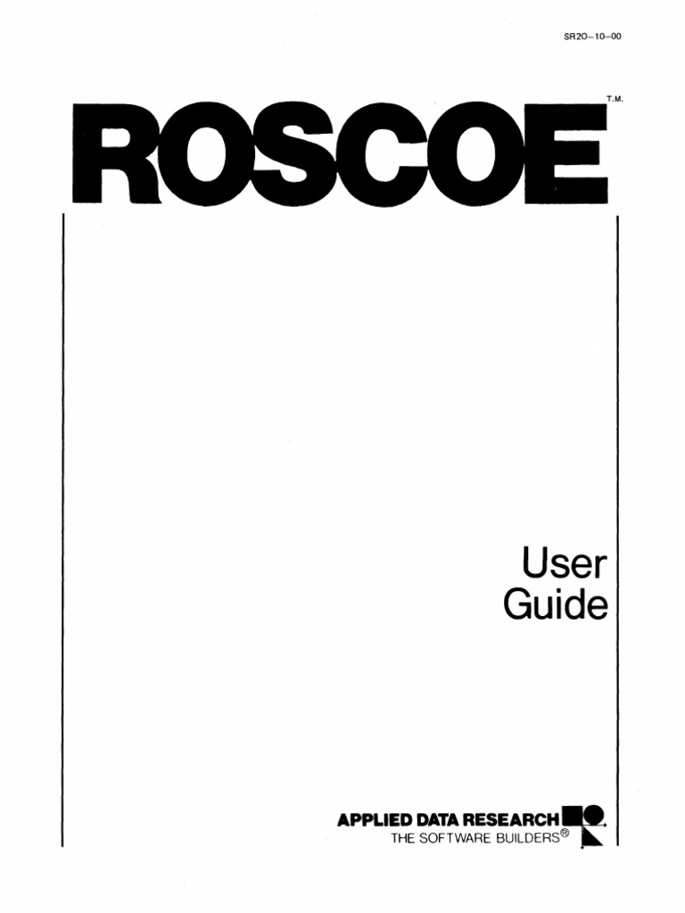 ROSCOE User Guide Mar76 | PDF | String (Computer Science) | Computer ...