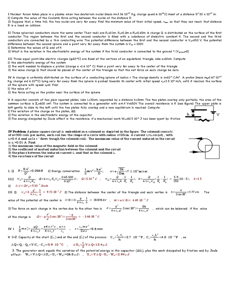 Electrostatic And Magnetic Problems Pdf Electric Charge Atomic