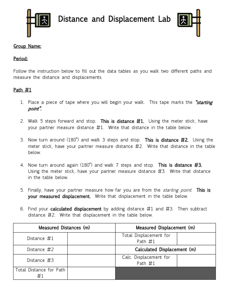 Distance and Displacement Lab Guide | PDF | Teaching Mathematics